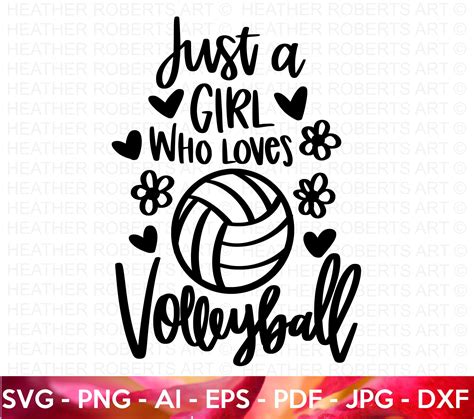 Just A Girl Who Loves Volleyball Svg Volleyball Svg Etsy Uk