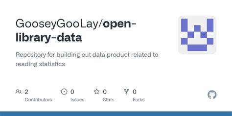 github gooseygoolay open library data repository for building out