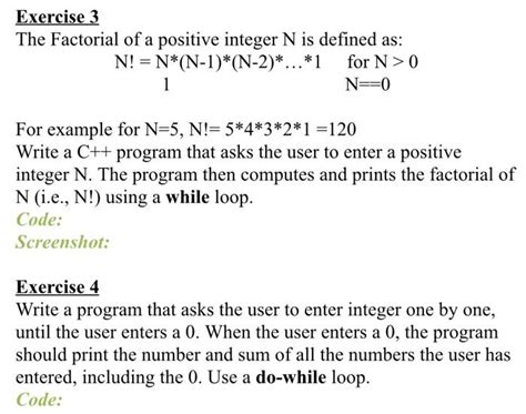 solved exercise 3 the factorial of a positive integer n is