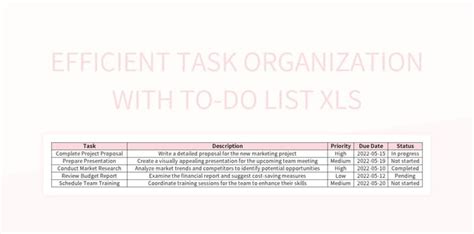 Free Efficient Task Organization Templates For Google Sheets And Microsoft Excel Slidesdocs