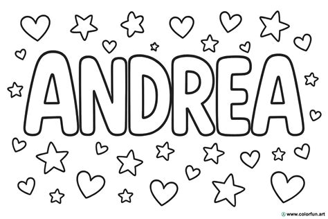Coloring Page Of The Name Andrea Download Or Print For Free