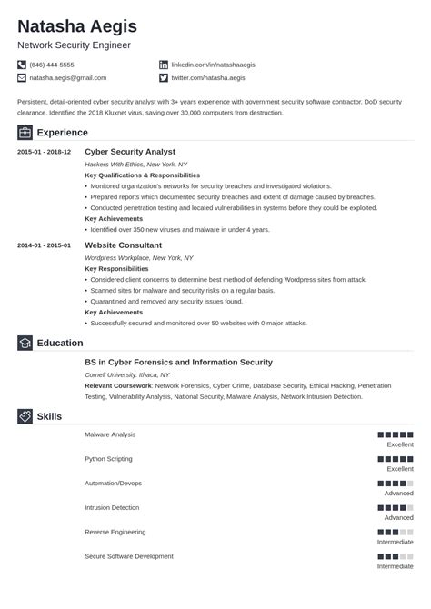 Cyber Security Resume Examples Template For 2026