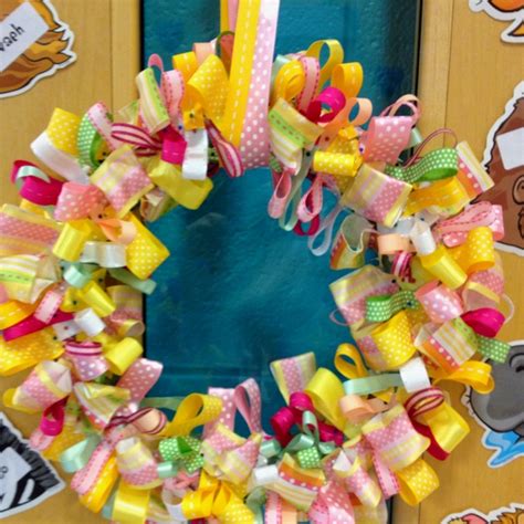 Ribbon Wreath For Classroom Decor