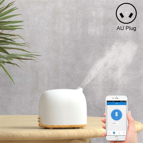 Gx 02k 지능형 Wifi 우드 그레인 가습기 아로마 테라피 에센셜 오일 디퓨저 자동 알코올 분무기 라이트 우드 그레인