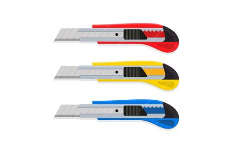 Premium Vector Cutter Knife Vector Blade Snapoff Blade Stationery