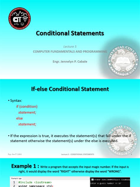 lecture 5 conditional statements pdf computer science computing