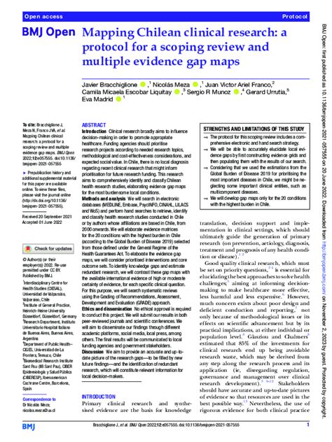 Pdf Mapping Chilean Clinical Research A Protocol For A Scoping
