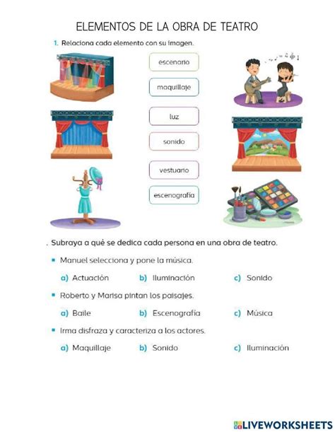 Elementos De La Obra De Teatro Activity Artofit