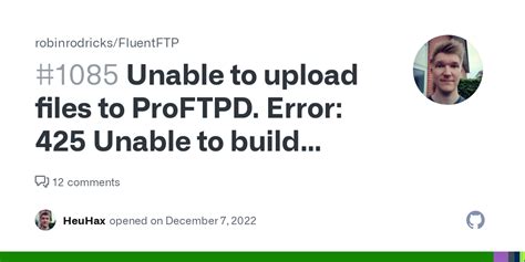 unable to upload files to proftpd error 425 unable to build data