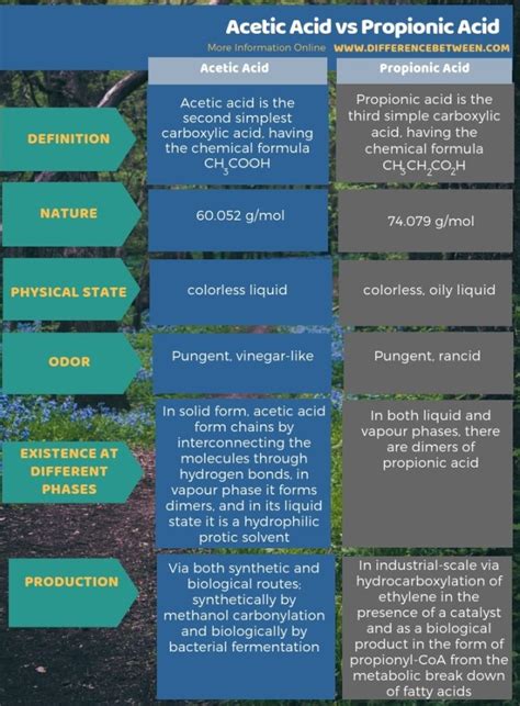 Difference Between Acetic Acid And Propionic Acid Compare The