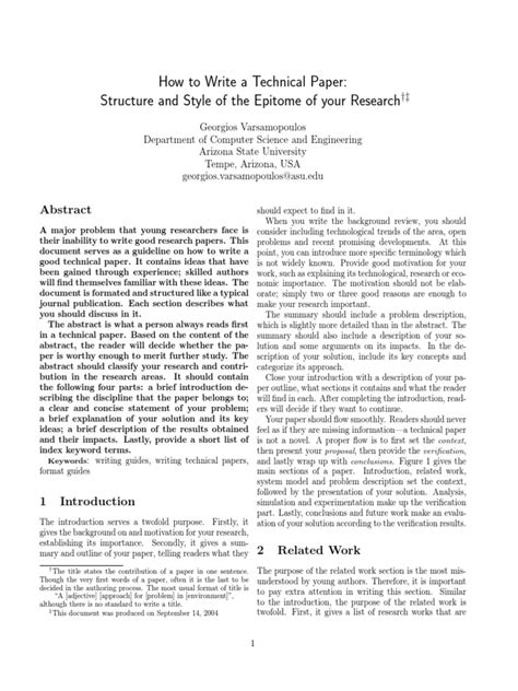 How To Write A Technical Research Paper Pdf Experiment Abstract Summary
