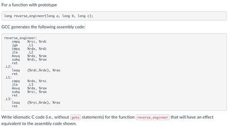 solved for a function with prototype long