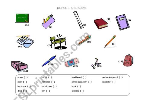 Classroom Objects Worksheet Free Esl Printable