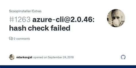 Azure Cli2046 Hash Check Failed · Issue 1263 · Scoopinstaller
