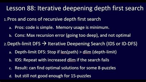 Python Challenge For All Lesson 88 Iterative Deepening Depth First Search Ids Youtube