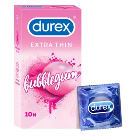 Durex Extra Thin Bubble Gum Flavour Condoms 10 Count Nagabazaar™