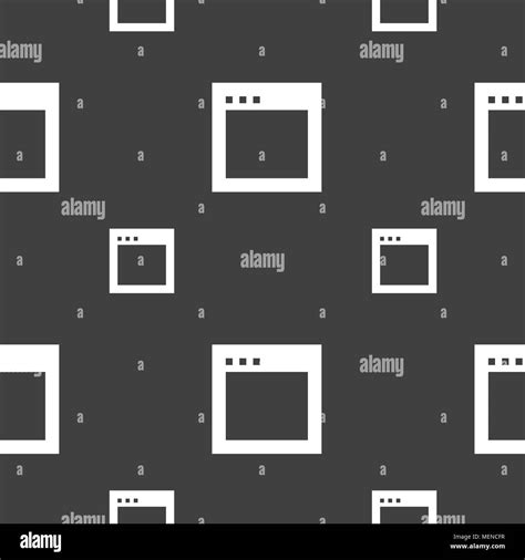 Simple Browser Window Icon Sign Seamless Pattern On A Gray Background