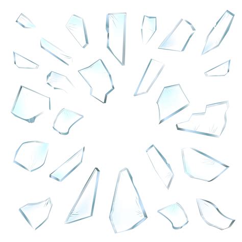 Premium Vector Broken Glass Pieces Shattered Glass On White