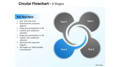 Circular Flowchart 4 Stages Powerpoint Templates Graphics Slides 0712
