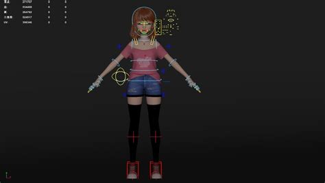 Cartoon Sexy Girl With Binding 3d Model Rigged Cgtrader