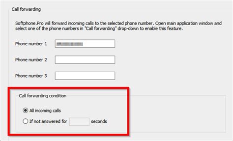 Softphone Pro Call Forwarding