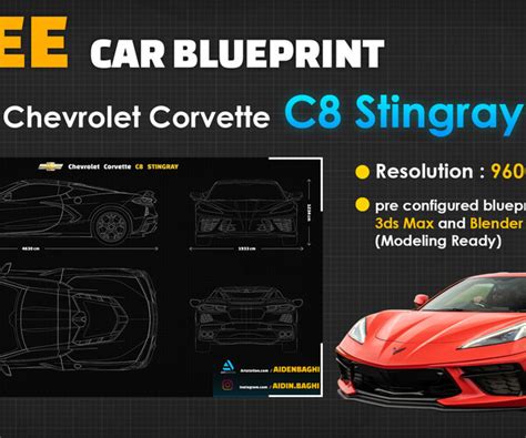 Artstation Chevrolet Corvette C8 Stingray Blueprint Resources