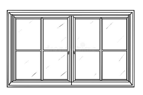 Hand Drawn Window Sketch Vintage Vector Illustration Of An Close Frame