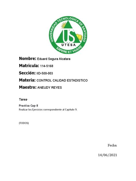 Control Estadistico De Calidad Pdf Calidad Métodos De Evaluación