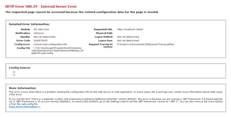 Visual Studio Cannot Read Web Config File Asp Net Core Web Application Stack Overflow