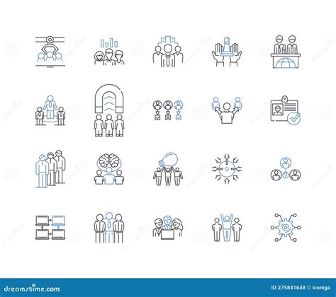 Organizational Gathering Line Icons Collection Conference Convention Summit Meeting