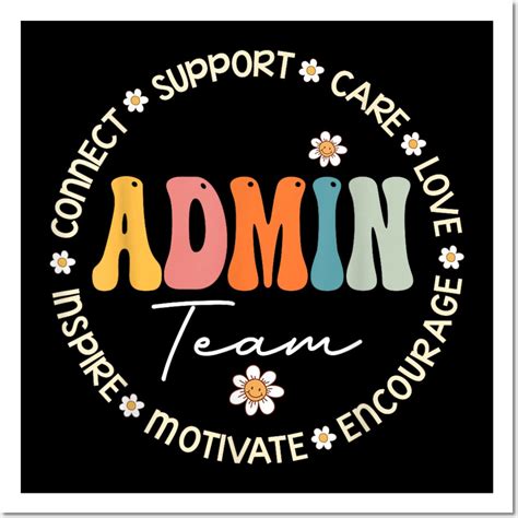 Retro School Secretary Admin Appreciation Week Admin Team Wall And Art Print Nel 2024