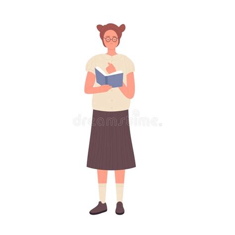Nerd Girl In Presenting Pose Stock Vector Illustration Of Spectacles
