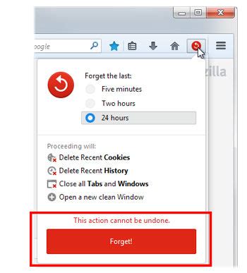 Add The Forget Button In Firefox 35 Delete Browsing History Instantly