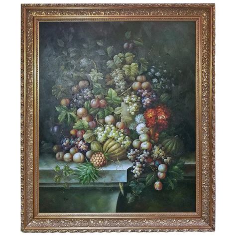 Oil On Canvas By Bill Heindel Of Rabbit And Fruit At 1stdibs Vet Bill