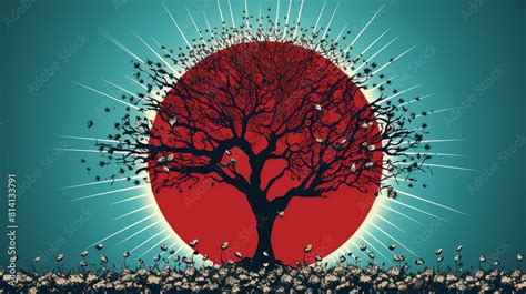 A Small Seed Planted On A Map Of The World Sprouting Into A Strong Tree With Branches Reaching