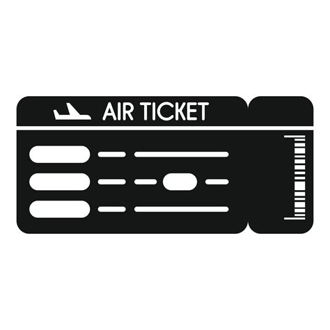 Ticket Icon Simple Vector Airline Pass 15151821 Vector Art At Vecteezy