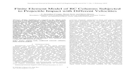 Finite Element Model Of Rc Columns Subjected To Projectile