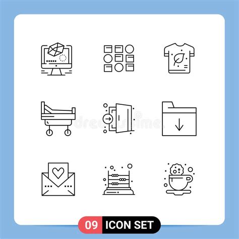 9 Universal Outlines Set For Web And Mobile Applications Emergency Medical Earth Day Hospital