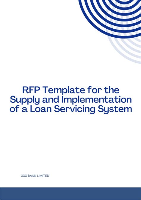 Rfp Template For The Supply And Implementation Of A Loan Servicing System Banking And Fintech
