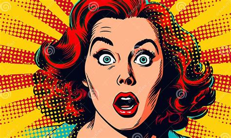 Wow Female Face Surprised Young Woman With Open Mouth Bright Makeup Vector Colorful Background