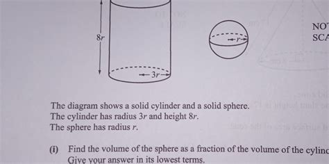 solved no sca the diagram shows a solid cylinder and a solid sphere