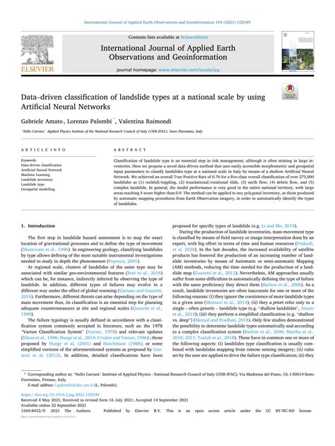 PDF National Scale Classification Of Landslide Types By A Datadriven Approach And Artificial