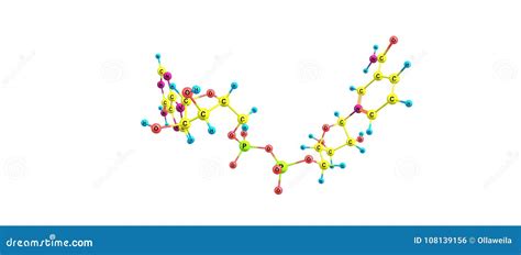 Nicotinamide Adenine Dinucleotide Molecular Structure Isolated On White Stock Illustration