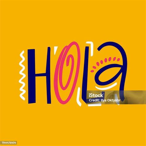 안녕 문구 손으로 그린 벡터 레터링 현대 타이포 그래피 노란색 배경에 고립입니다 낙서 드로잉에 대한 스톡 벡터 아트 및 기타 이미지 낙서 드로잉 디자인 라벨 Istock