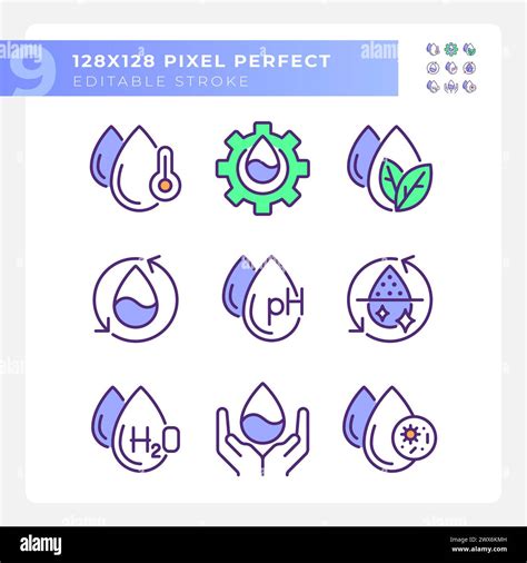 Water Drops Rgb Color Icons Set Stock Vector Image And Art Alamy