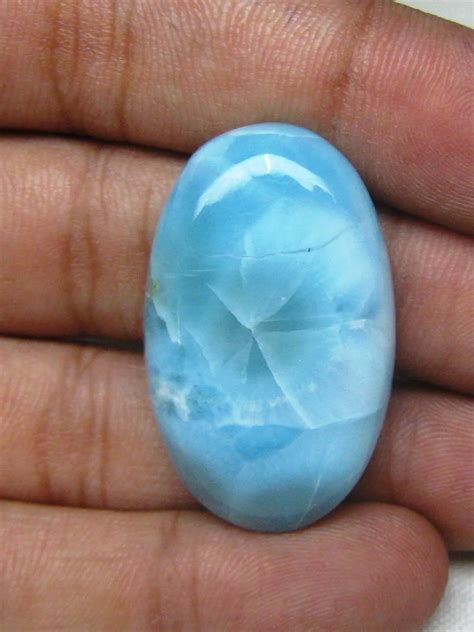 Larimar Cabochon Top Quality Blue Larimar Gemstone Natural Dominican