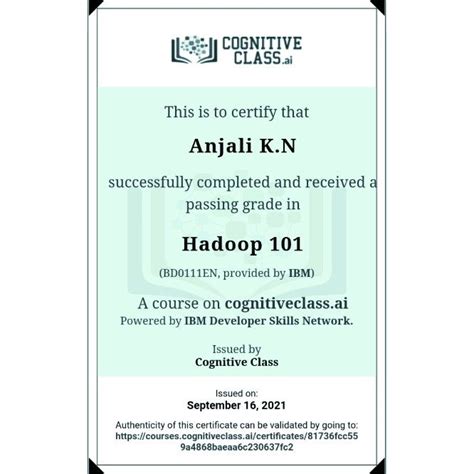 Anjali Kn On Linkedin Ibm Cognitive Class Thank U Ibm For This Opportunity