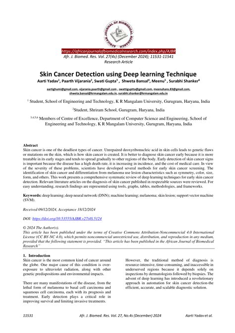 Pdf Skin Cancer Detection Using Deep Learning Technique