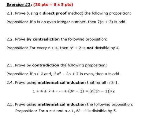 Solved Exercise 2 30 Pts 6 X 5 Pts 2 1 Prove Using A Chegg Com