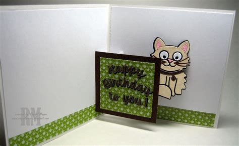Square Spinner Pop Up With Whiskers The Cat Interactive Card